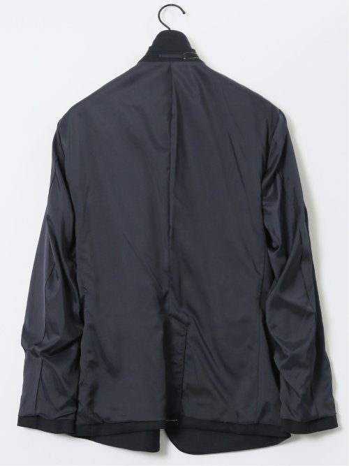 ストレッチポンチ スリムフィット 2ボタン ジャケット カルゼ調 紺 S