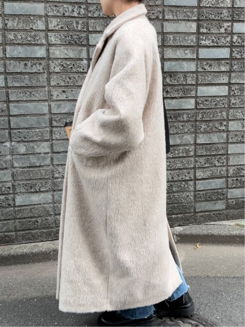 ドロー/DRAW 起毛 ダブル ロングコート （ユニセックス）(M 34キャメル