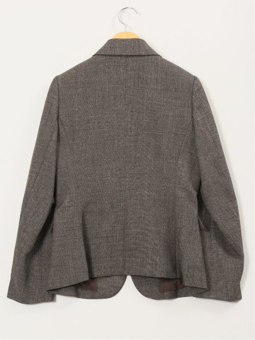 ストレッチウォッシャブル シャーク 1ボタンジャケット こげ茶